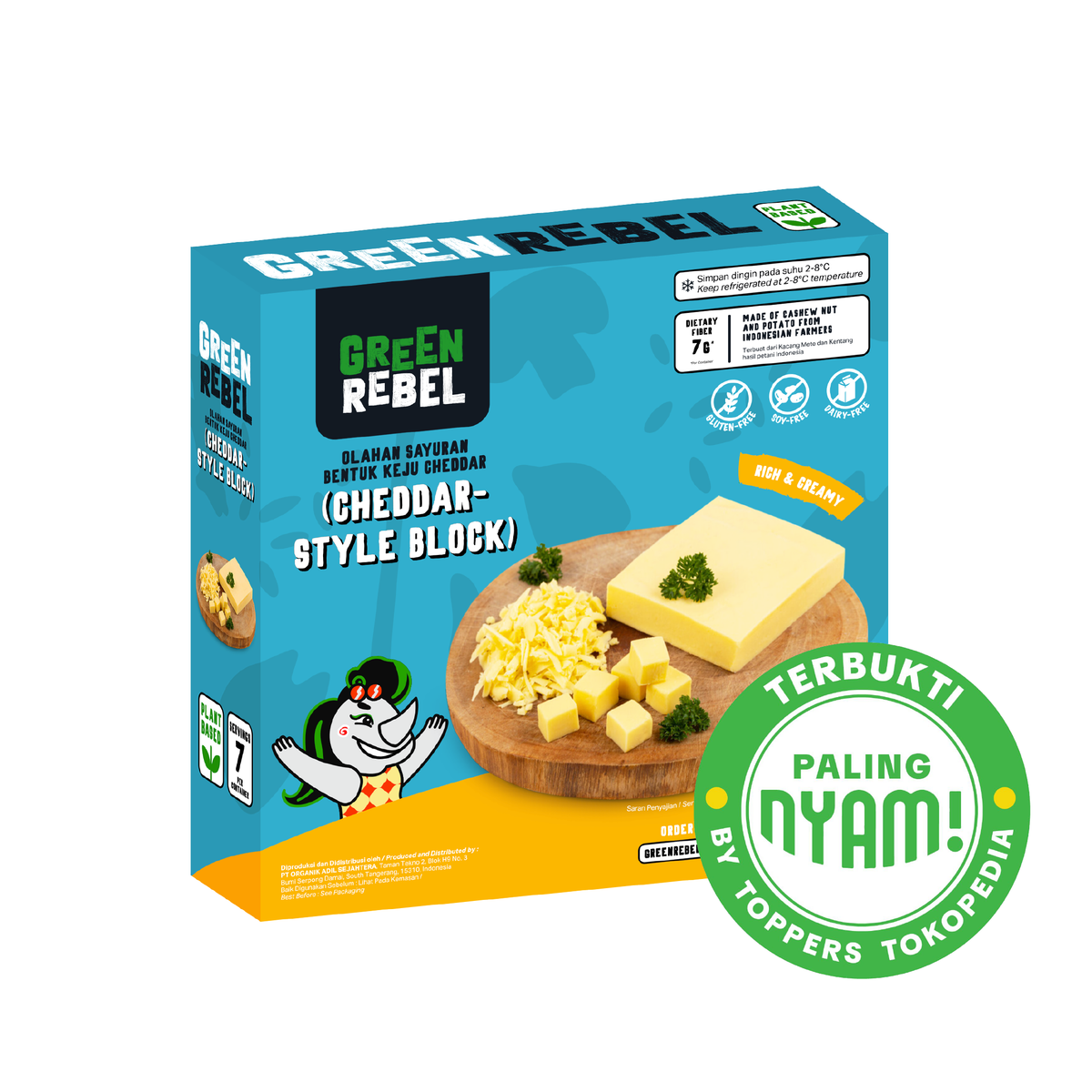 Cheddar-Style Cheese Block – Green Rebel Foods