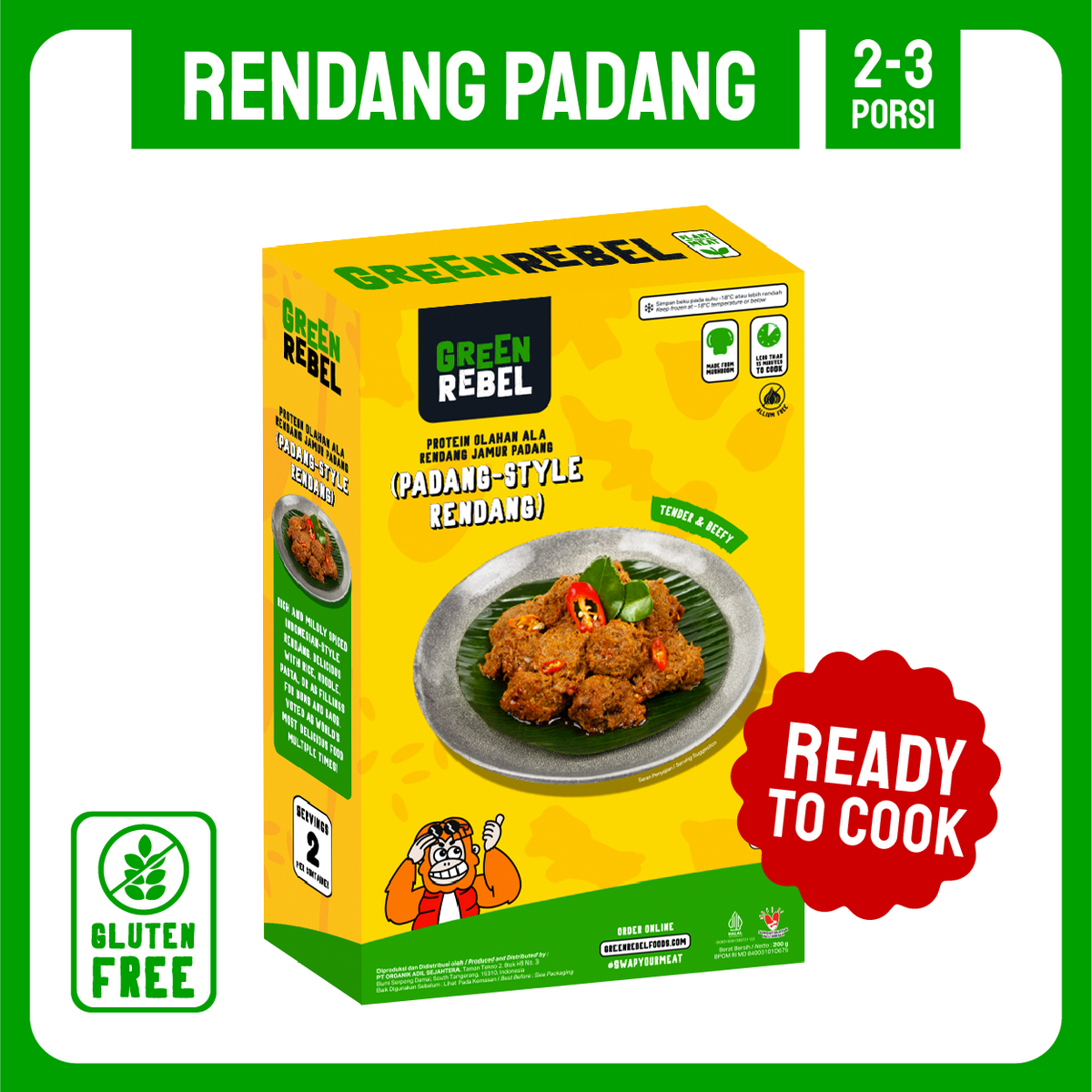 Green Rebel Rendang | Siap Masak | Protein Nabati | Protein Rendah Lem ...